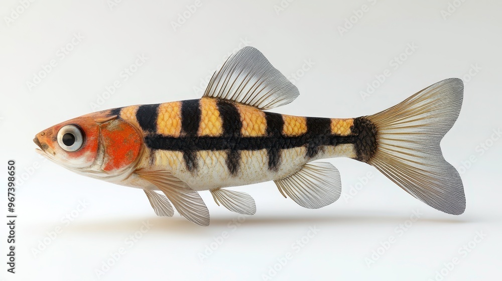 Zebra danio clipart, element, 3D illustration, realistic, isolated on ...