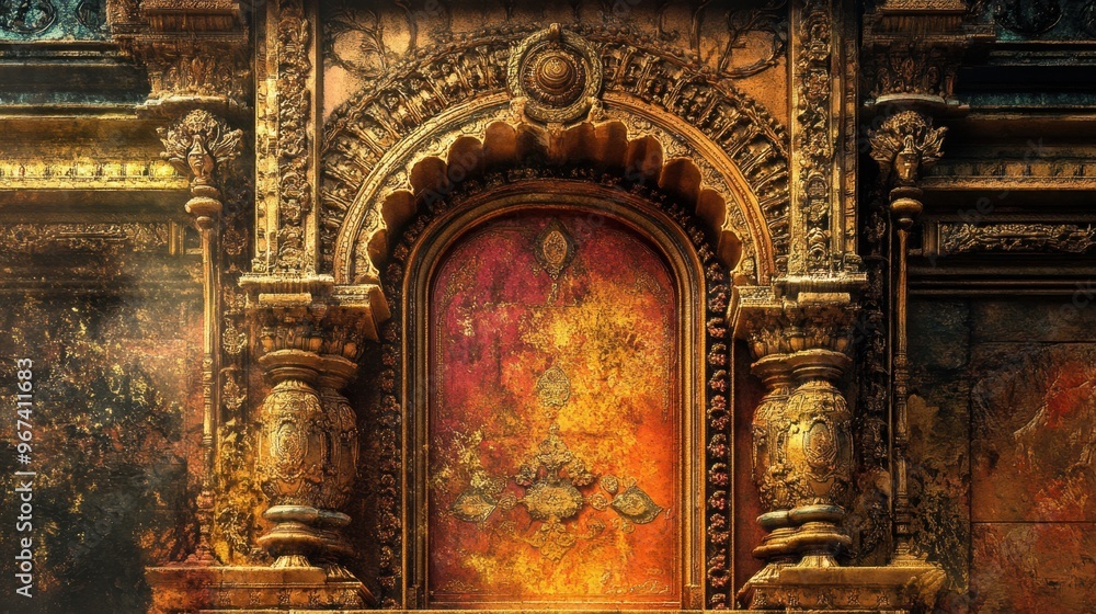 Ornate background framing the beauty of Indian civilization, with ...