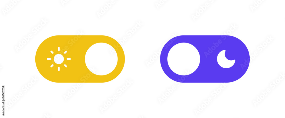 Day and Night Switch Button Vector. Dark Mode and Light Mode Slider ...
