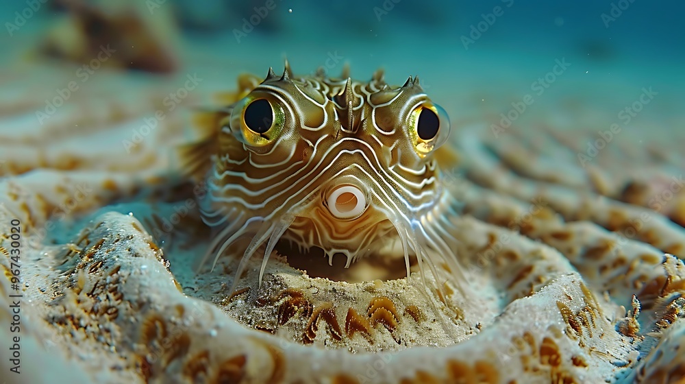 Pufferfish creating elaborate sand art for mating, ocean floor: A ...