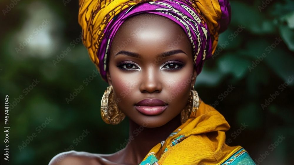 Vibrant Elegance of African Heritage, a captivating portrait ...