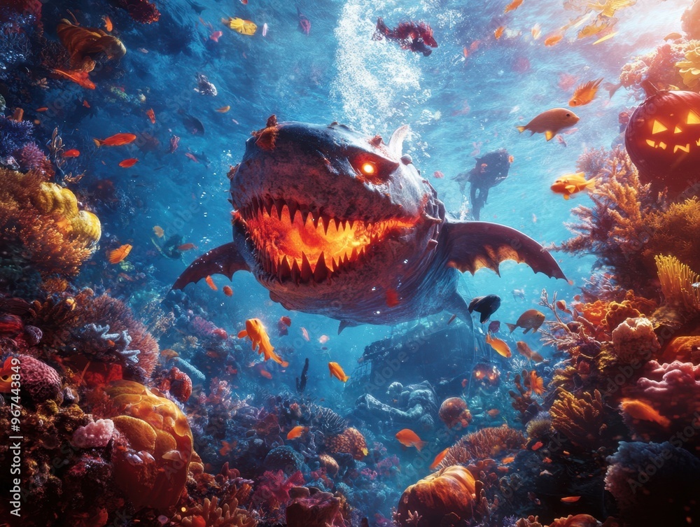 Enchanted Underwater Halloween: Spooky Sea Monsters, Eerie Coral Reefs ...