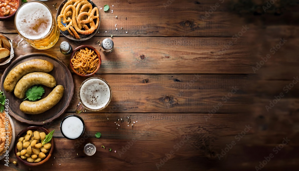 Overhead Oktoberfest Feast - top down mockup showing an Oktoberfest ...