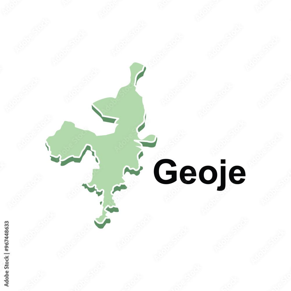 High detailed illustration map of Geoje, World map of South Korea ...