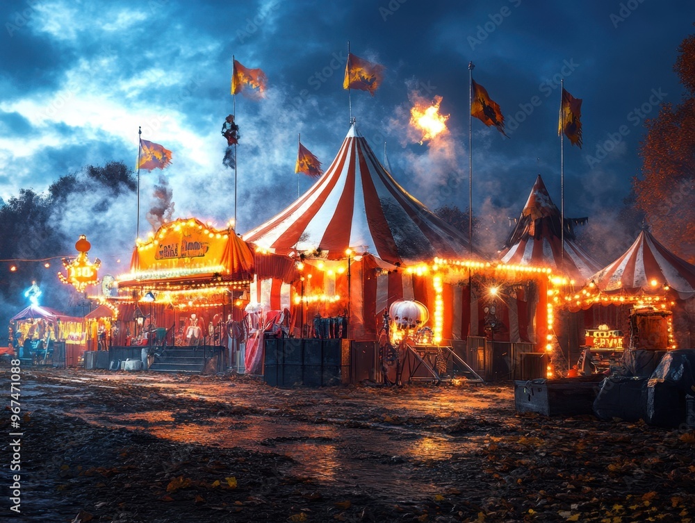 Haunting Circus Freak Show: Ghostly Performers and Eerie Sideshows for ...