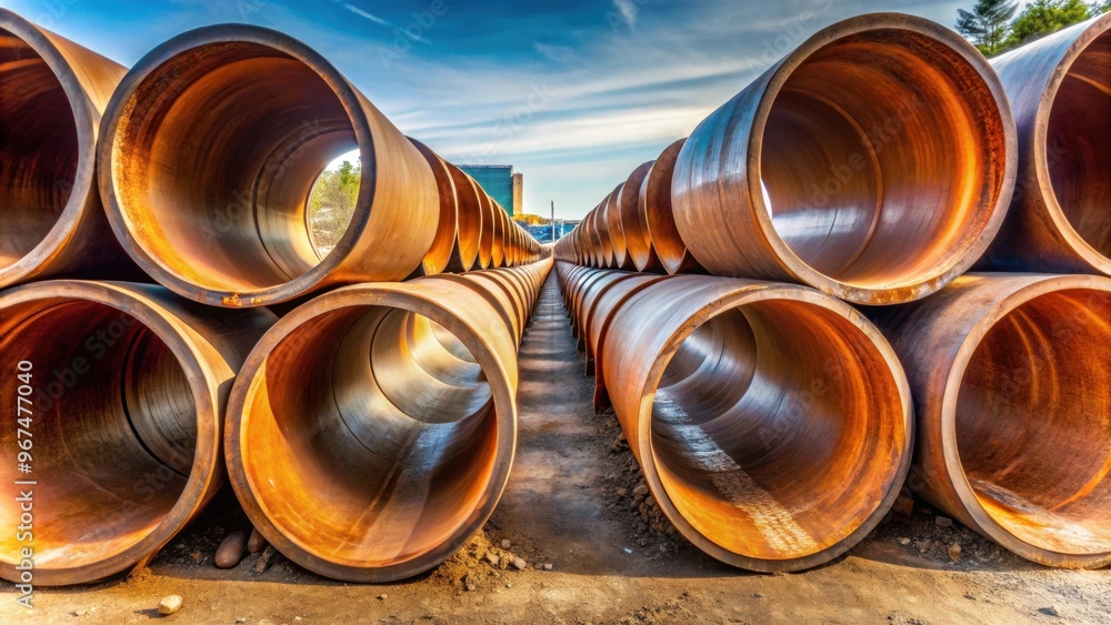 Hollow large iron sewer pipes for underground infrastructure ...