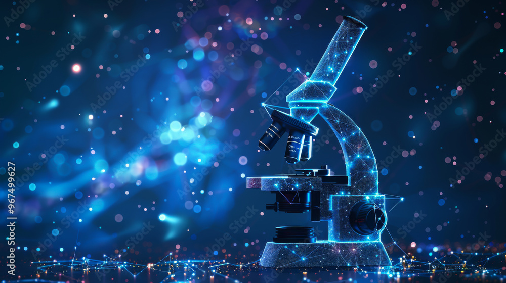 Abstract image microscope form starry sky space, consisting points ...