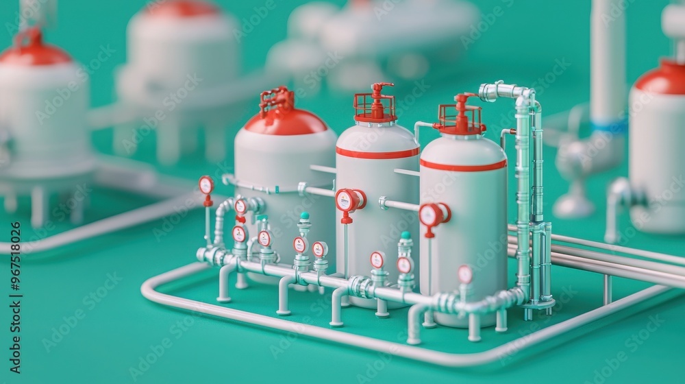 Eco Friendly clean power, A detailed view of modern industrial gas ...