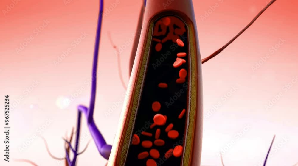 inside the blood vessel, white blood cells inside the blood vessel ...