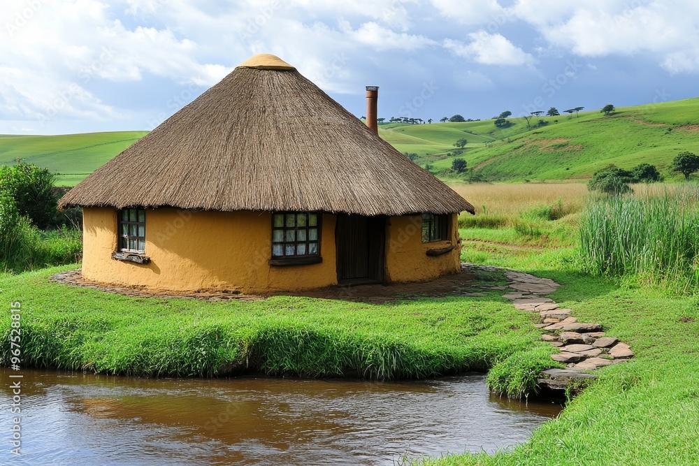 Traditional South African Hut A Symbol of Cultural Heritage in a ...