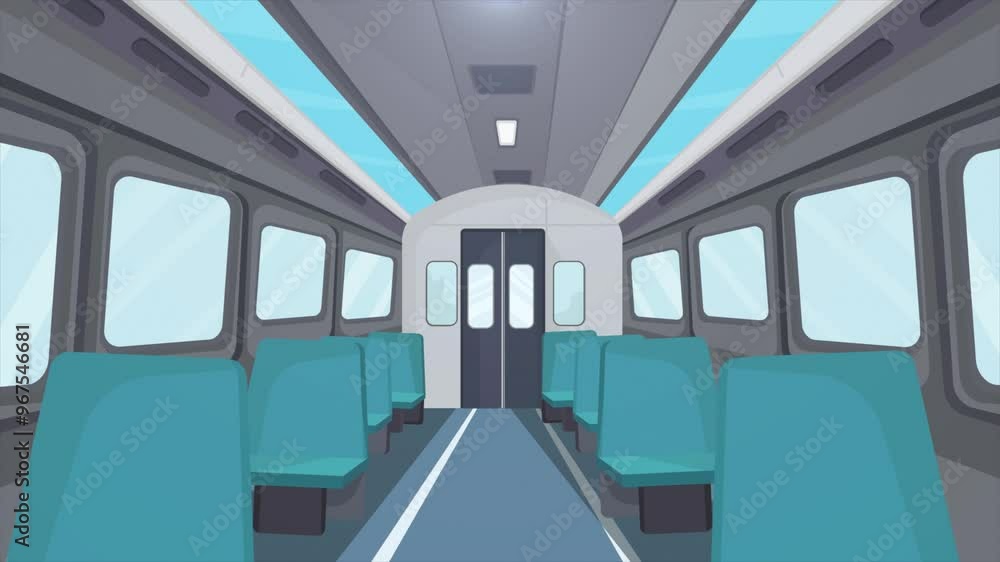 Train the back side Door open to reveal a green screen 2D train concept ...