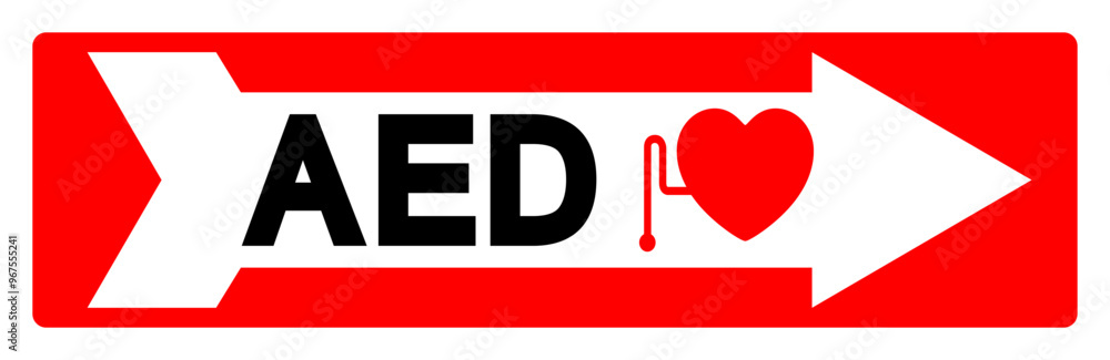 AED Symbol Sign, Vector Illustration, Isolate On White Background Label ...