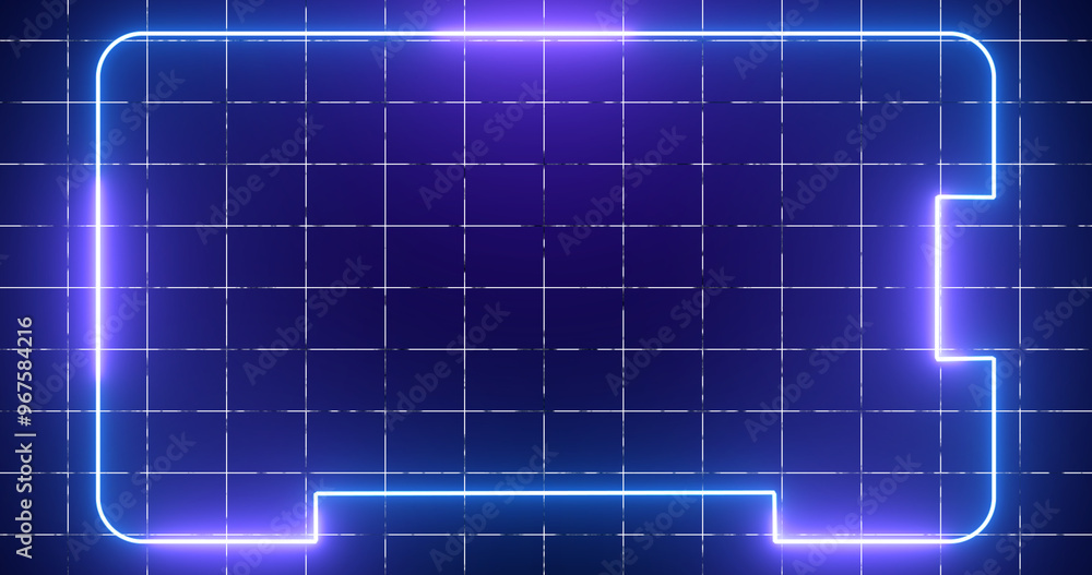 Abstract digital data technology cool neon animated background ...