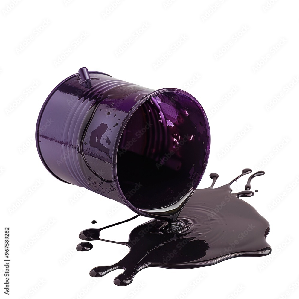 Spilled Purple Color Liquid from Bucket 3D Render isolated on Png ...