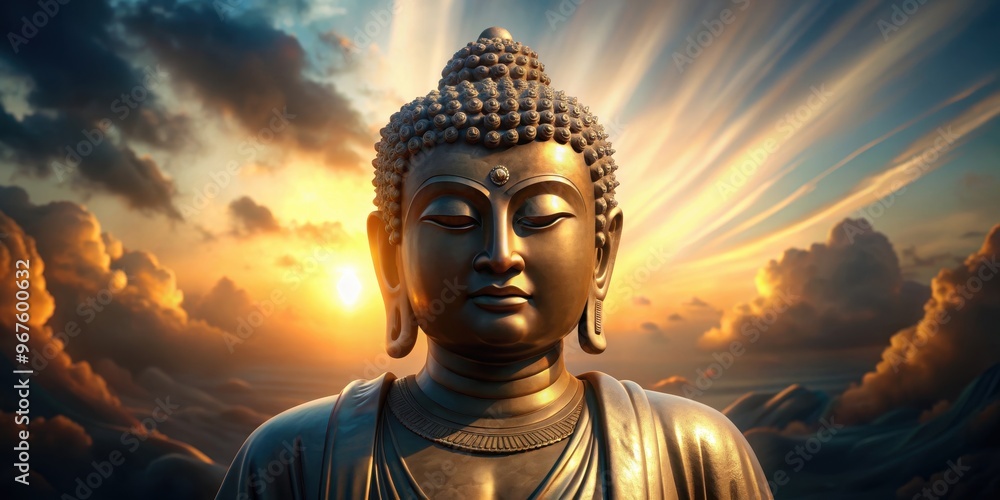 Cinematic 4K Octane render of Gautam Buddha with dramatic background ...