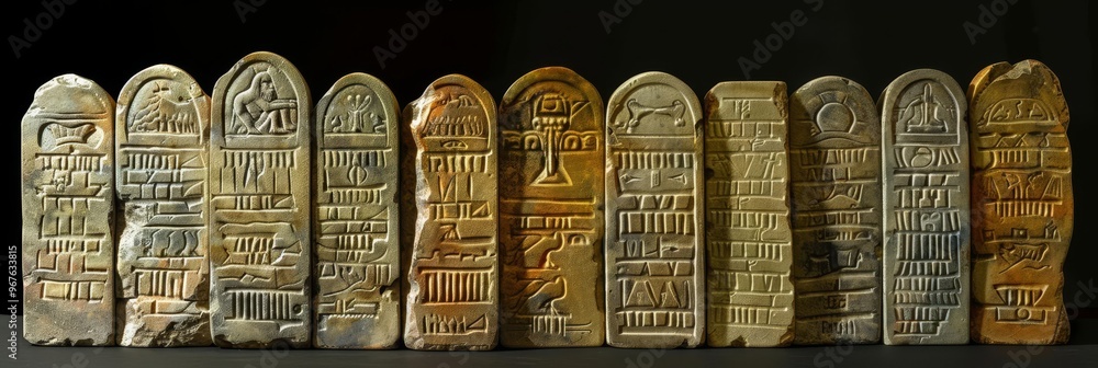 The Ten Commandments Tablets of the Law from the Book of Exodus ...