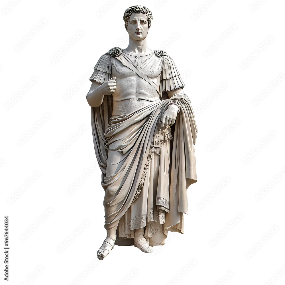 Ancient statue of a Roman leader in museum, cut out transparent Stock ...