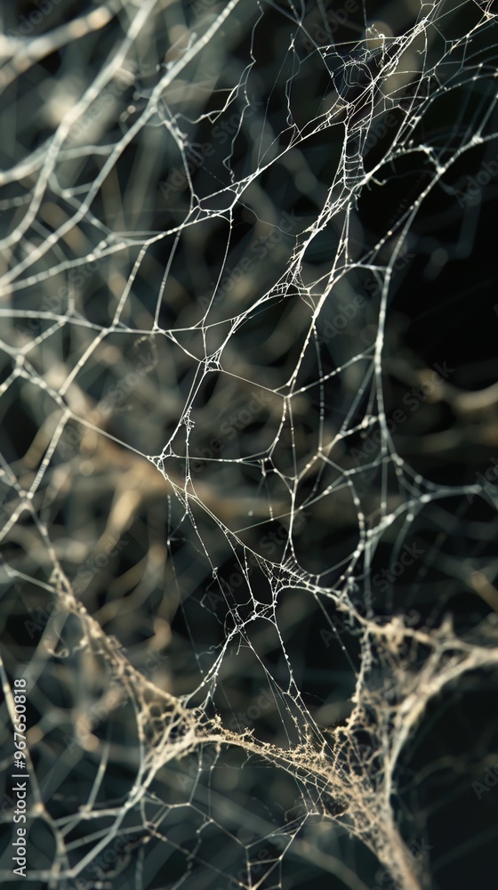 Magnification of a spider web, showing its strength and complexity ...
