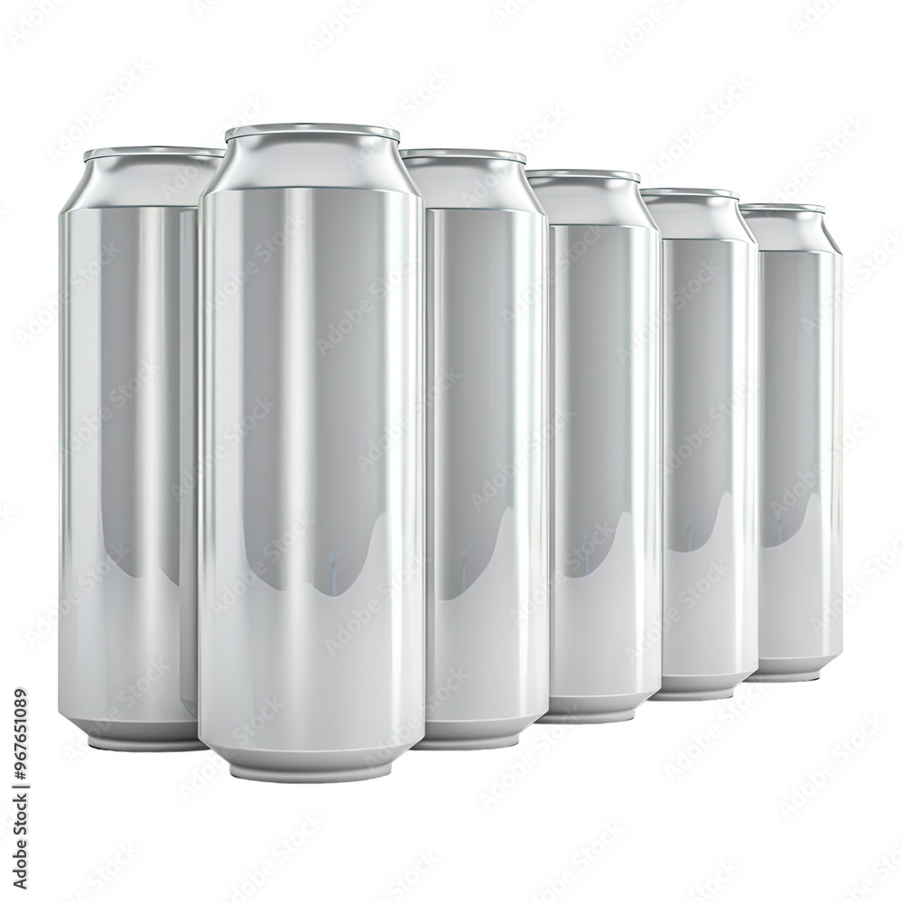 Can Mockup - Three Cans. Blank Label, Two aluminum soda cans lined up ...