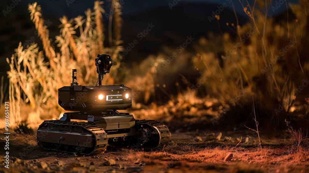 Military robots equipped with thermal imaging for night operations ...