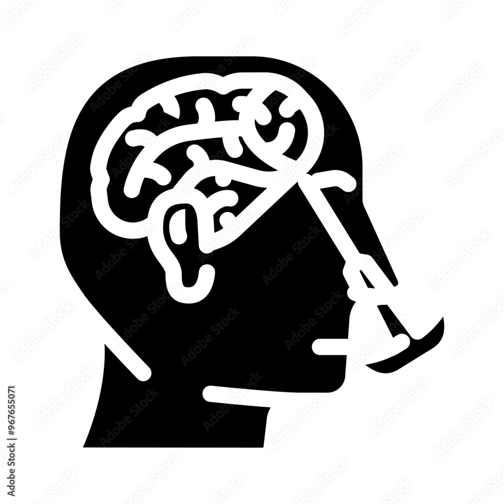 lobotomy surgery glyph icon vector. lobotomy surgery sign. isolated ...