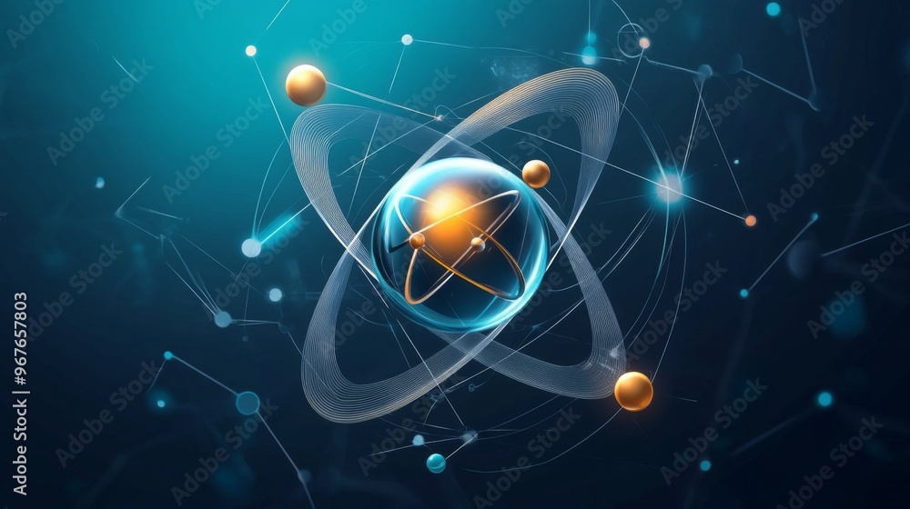 An educational diagram of atomic structure with labeled parts ...