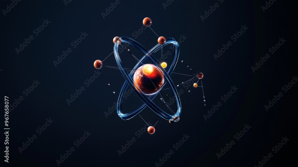 An educational diagram of atomic structure with labeled parts ...