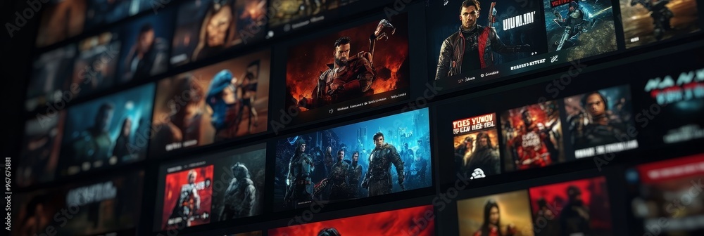 Streaming Platform Library with Movie Posters and Thumbnails ...