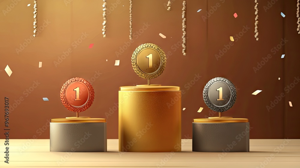 Podium vector showing gold, silver, and bronze medal positions for 1st ...