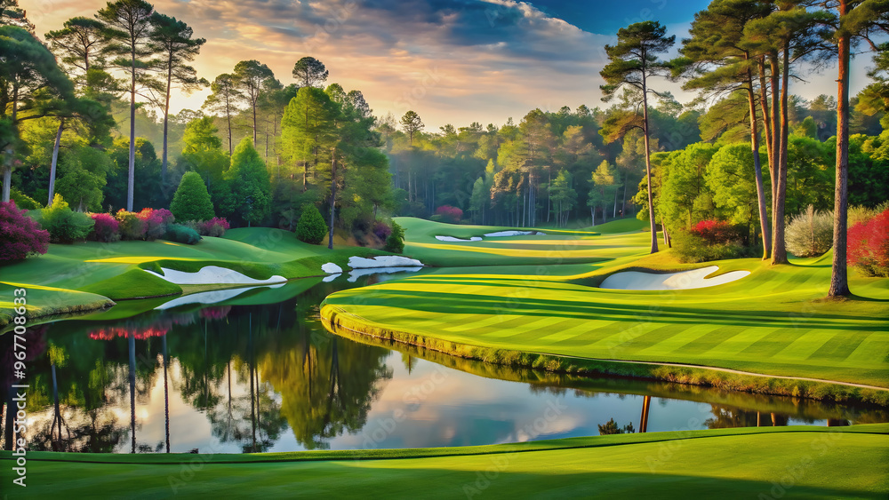 Famous golf club hosting the prestigious Masters Tournament in Augusta ...