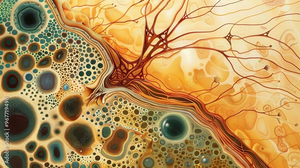 Cross-section of a nerve fiber, showing the myelin sheath and the ...