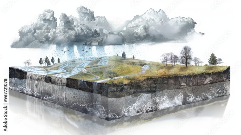 Cross-section of a warm front, explaining how it lifts cold air and ...