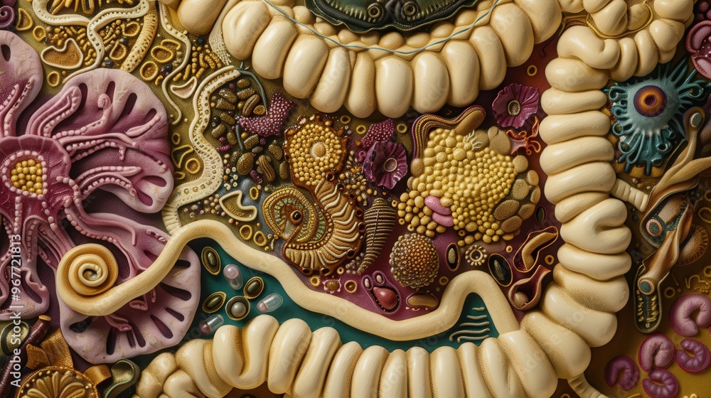 Cross-section of the gastrointestinal tract, illustrating the stomach ...