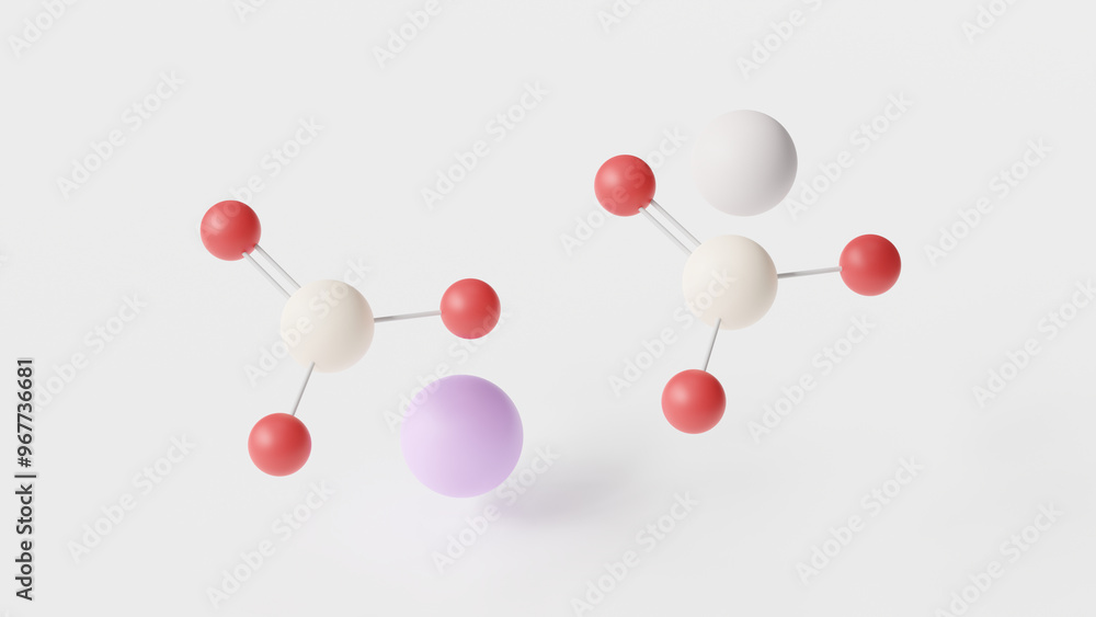 sodium aluminosilicate molecule 3d, molecular structure, ball and stick ...