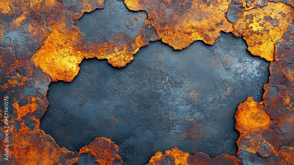 gritty, grunge-style steel texture with rust patterns and soft blur ...