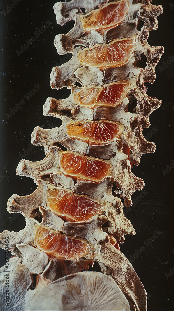 image showcases detailed cross section of human spinal cord ...