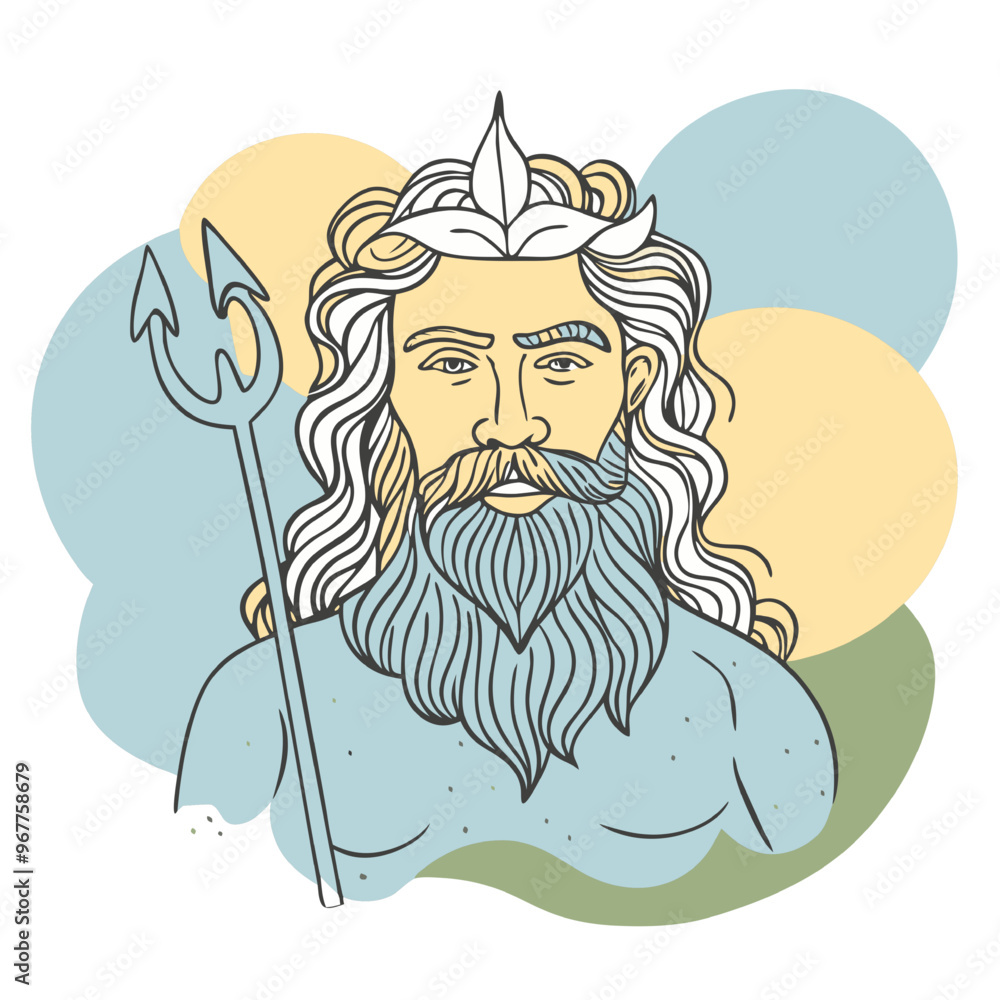 Neptune, God of the Sea: A captivating illustration of the Greek god ...