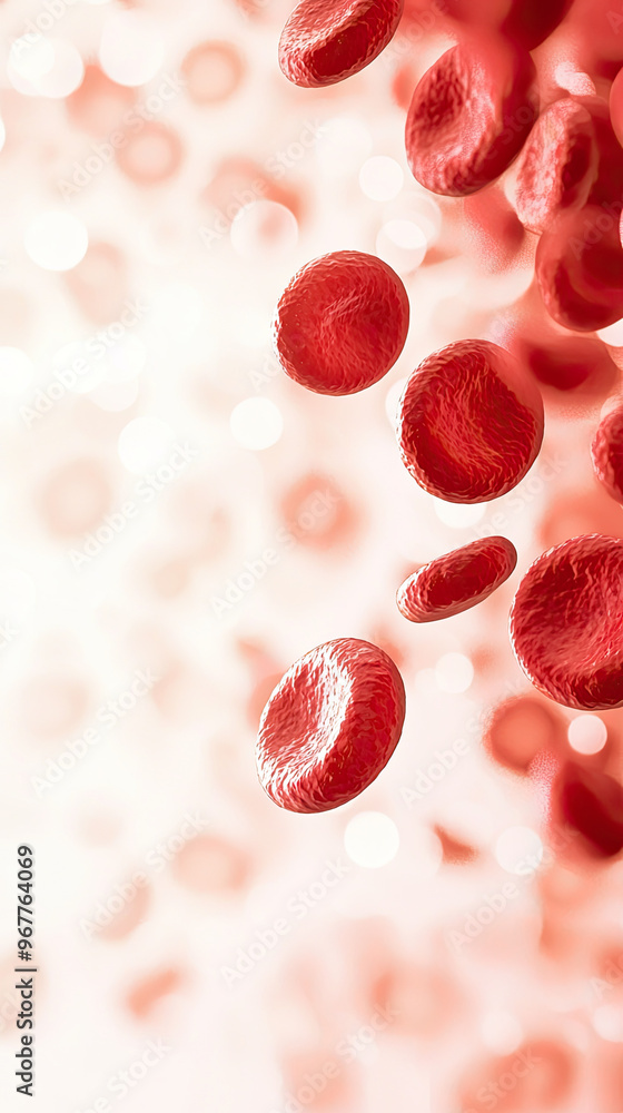 Red blood cells are depicted in vibrant blood smear illustration ...