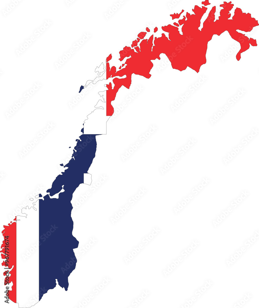 Norway Flag in Map, Norway Map with Flag, Map of Norway, Map with Flag ...