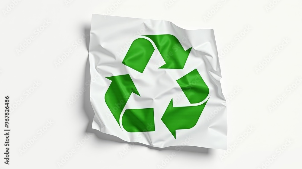 Eco Friendly Recycled Paper Sheet With Green Symbol Representing ...