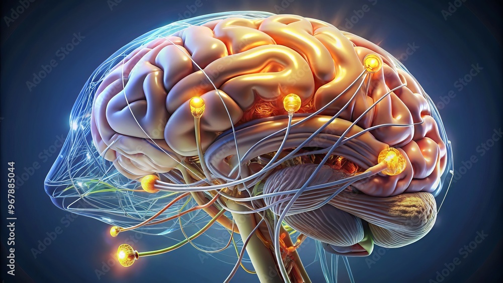 Neuroanatomy diagram highlighting the relationships between brain ...