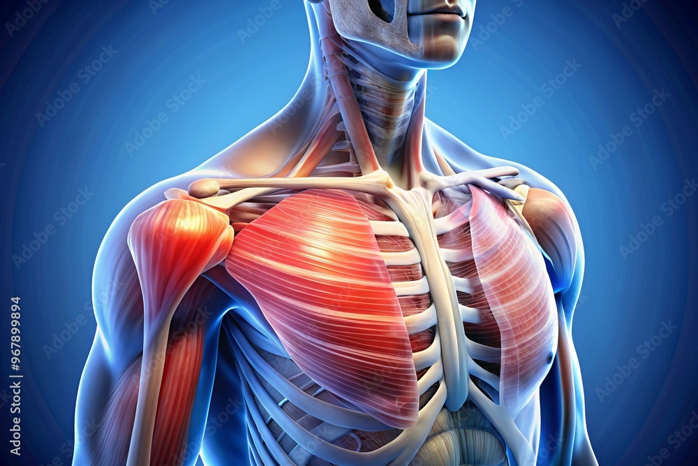 rotator cuff anatomy illustration medical drawing detailed illustration ...