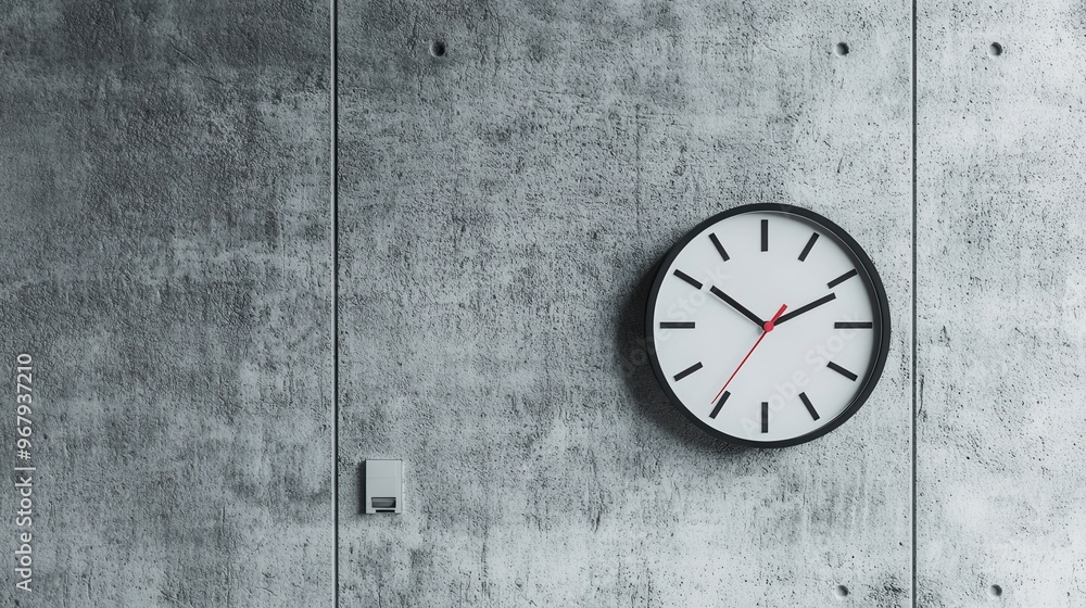 A clock with its hands pointing towards an exit sign, blending with ...