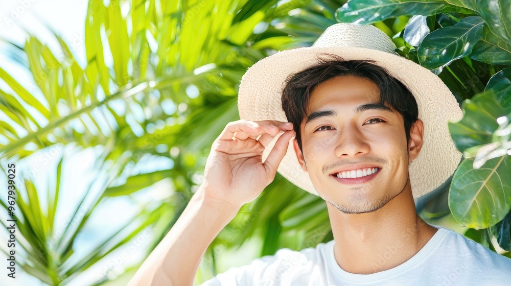 Portrait of an Asian man with glowing skin, exemplifying the positive ...