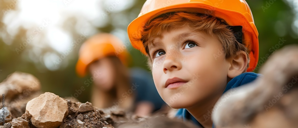 Young geologists study rocks erosion sedimentation and geological ...