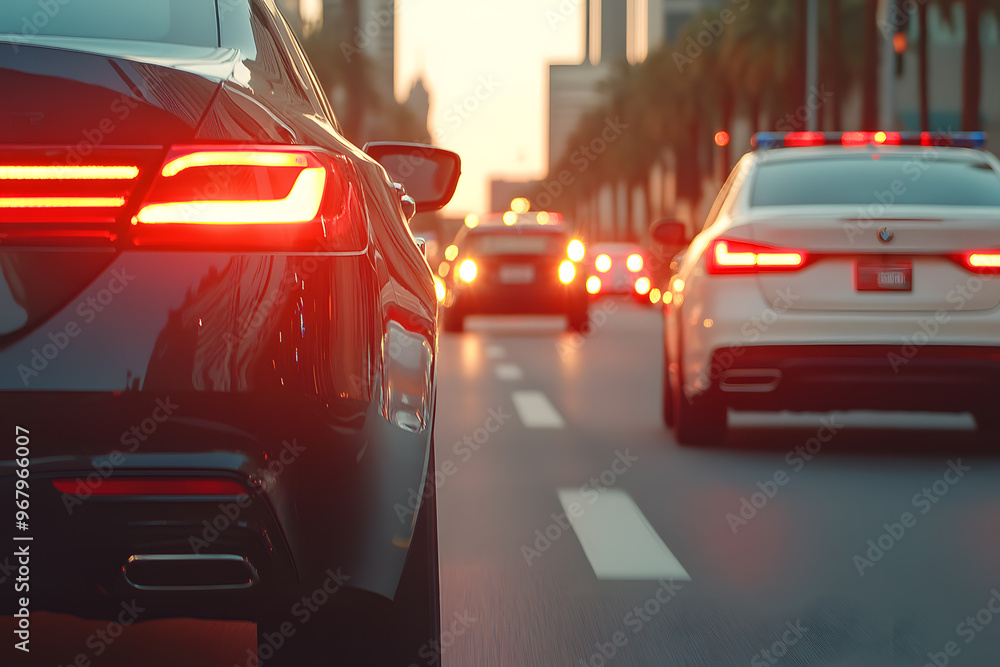 Police Patrol Cars Conducting a Routine Traffic Stop | Law Enforcement ...