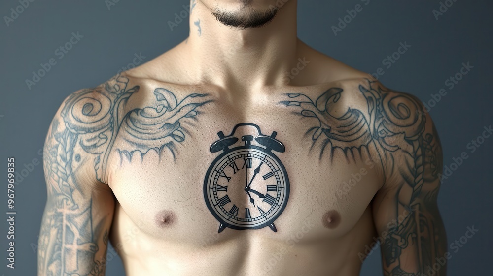 Prisoner with a tattoo of a clock, symbolizing time served, Prison ...