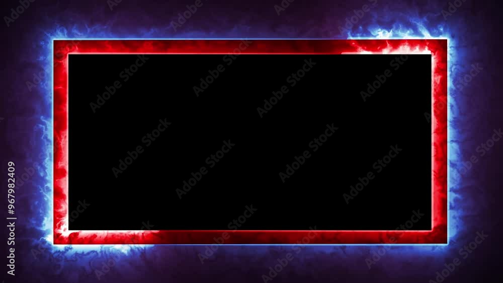 neon border frame, red blue glowing border, rectangle, square, frame ...