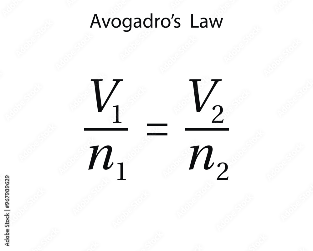Avogadro's law on the white background. Education. Science. School ...