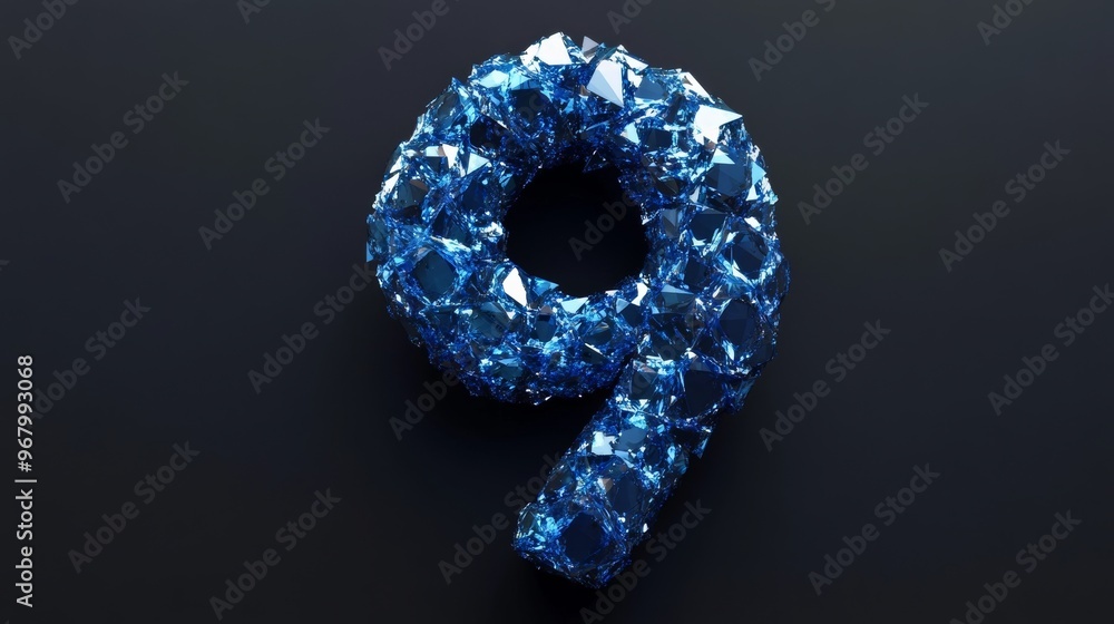 Emerging from the depths of darkness, a luminescent diamond in an ...